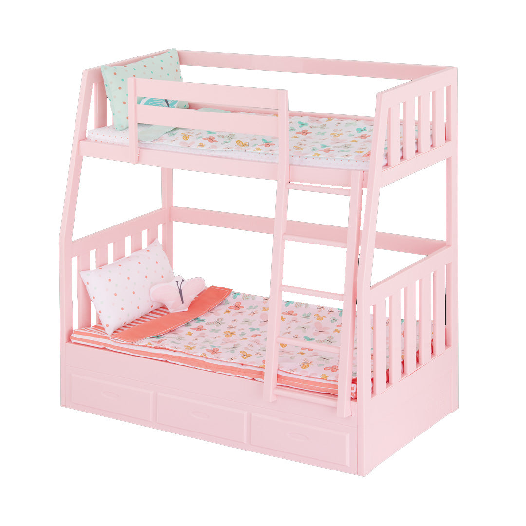Litera para muñecas- Dreams for Two - BUNKBED W/BUTTERFLY PATTERN – La ...